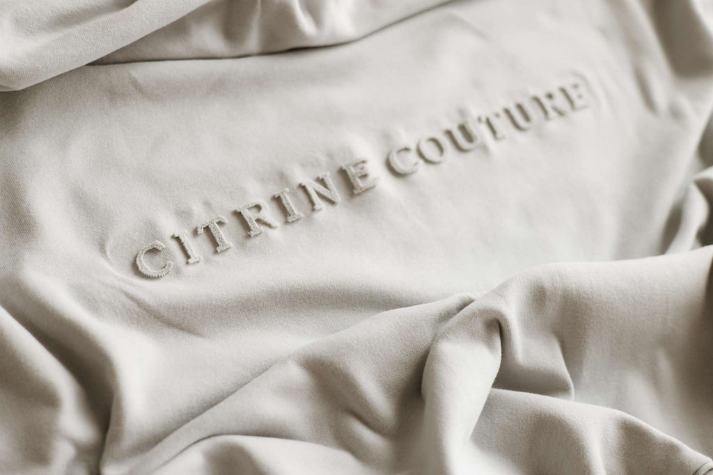 Citrine Logo Footie - Cloud Blue – Citrine Layette Couture