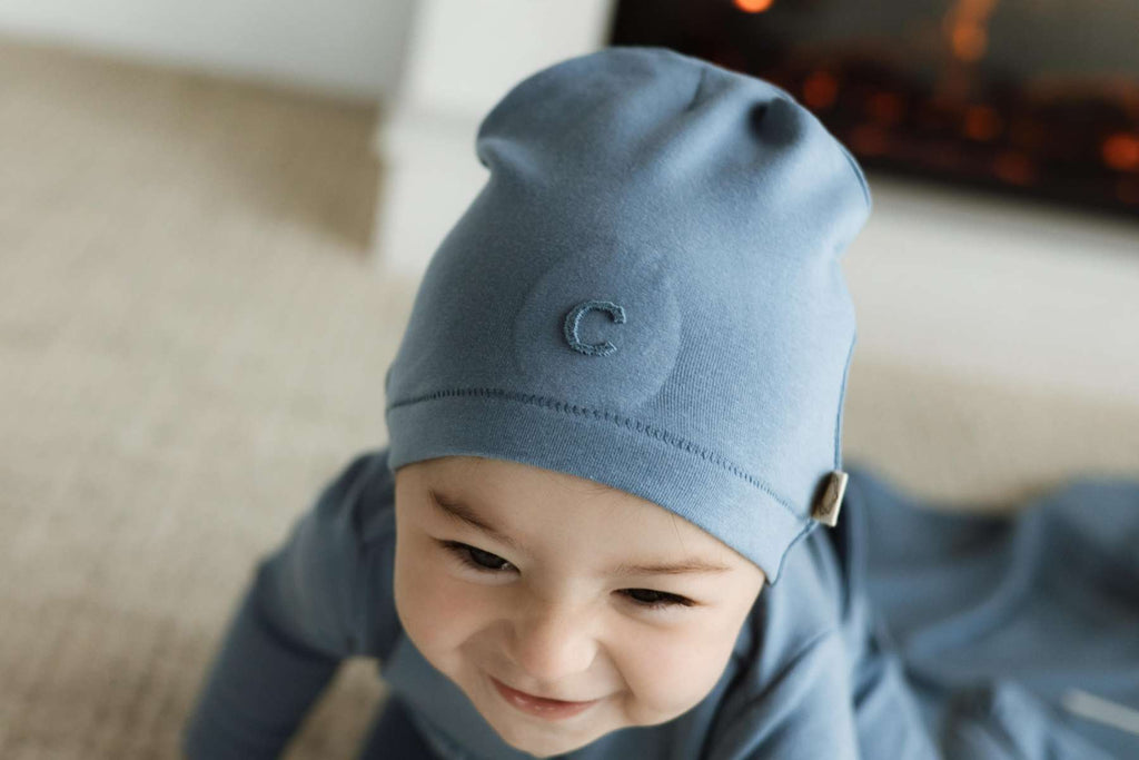 Citrine Logo Footie - Navy – Citrine Layette Couture